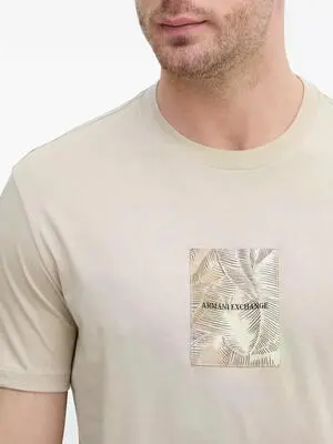Armani Exchange Logo-patch Palm-print T-shirt