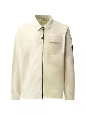 C.P. COMPANY Organic Gabardine Lens Zipped Overshirt - Neutrals
