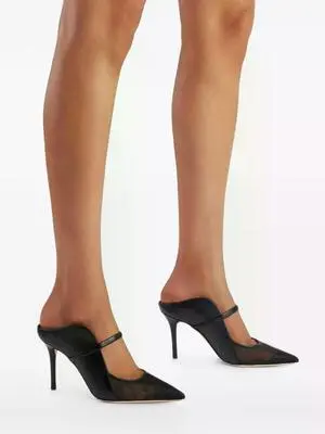 MALONE SOULIERS Maureen Arc Mesh-panel Heeled Mules
