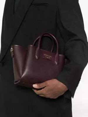 Emporio Armani Grained Leather Tote Bag