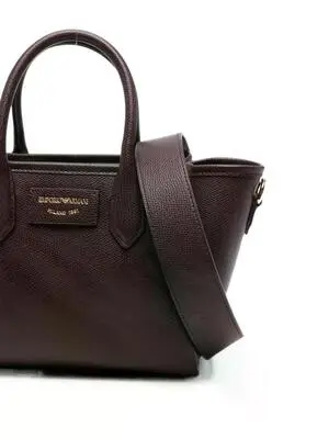 Emporio Armani Grained Leather Tote Bag