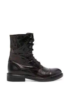 LEQARANT Lace-up Leather Ankle Boots