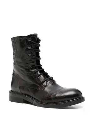LEQARANT Lace-up Leather Ankle Boots