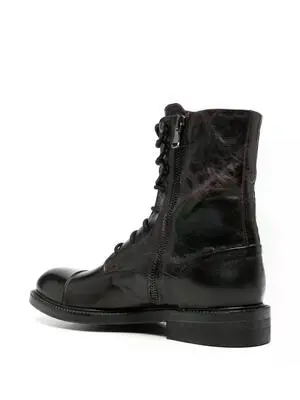 LEQARANT Lace-up Leather Ankle Boots