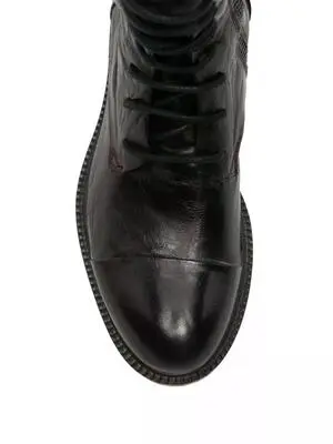LEQARANT Lace-up Leather Ankle Boots