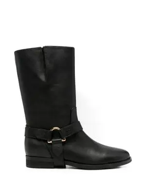 COCCINELLE Harness Leather Boots - Black
