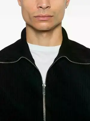 ZANONE Ribbed-knit Zip-up Cardigan - Black