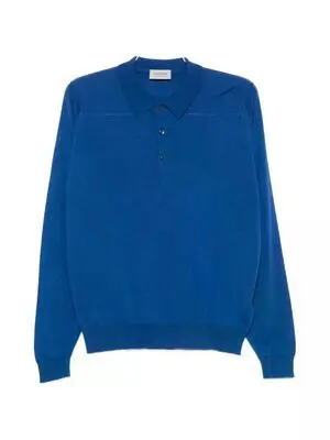 John Smedley Belper Long-sleeve Polo Sweater - Blue