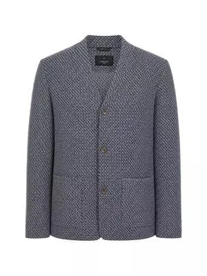 TOMBOLINI Textured-knit Button-up Blazer - Blue