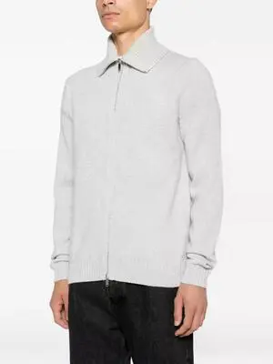 ZANONE Zip-up Ribbed-collar Cardigan
