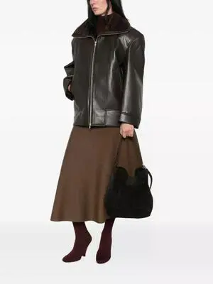 THE FRANKIE SHOP Shearling-collar Faux-leather Jacket