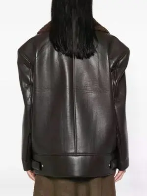 THE FRANKIE SHOP Shearling-collar Faux-leather Jacket