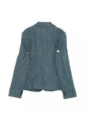 Eleventy Sequin-embellished Pinstripe Jacket