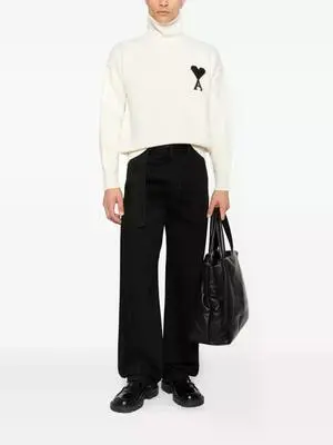 AMI Paris De Coeur Roll-neck Wool Sweater