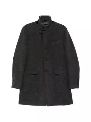 FAY Herringbone-weave Hook-fastening Coat