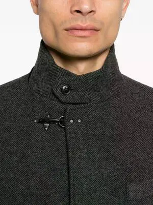 FAY Herringbone Weave Hook-fastening Coat