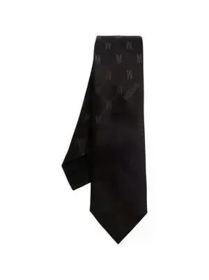 Moschino Jacquard Silk Tie - Black