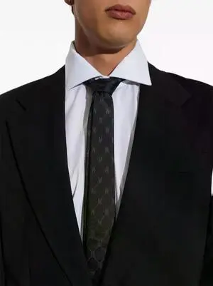 Moschino Jacquard Silk Tie - Black