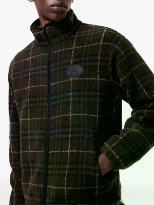 Burberry Check Wool Cashmere Blend Fleece Jacket