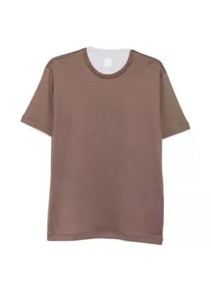 Eleventy Layered-trim Cotton T-shirt