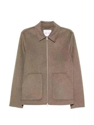 SAMSOE SAMSOE Spread Collar Zip-up Jacket - Brown
