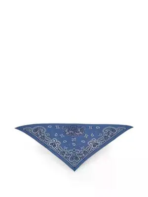 FERRAGAMO Arabesque Print Triangle Scarf - Blue