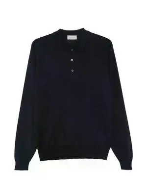 John Smedley Belpert Long-sleeve Polo Sweater - Blue