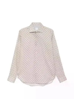 Eleventy Polka-dot Cotton Shirt - Neutrals