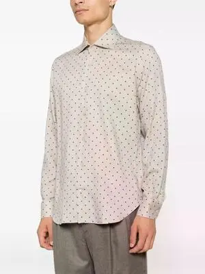 Eleventy Polka-dot Cotton Shirt