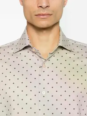 Eleventy Polka-dot Cotton Shirt