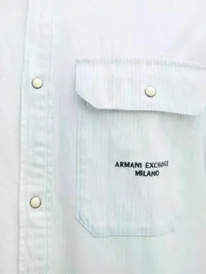 Armani Exchange Pinstripe-pattern Short-sleeve Shirt
