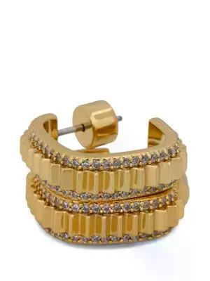 Michael Kors Crystal-embellished Fluted Hoop Earrings