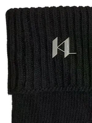 Karl Lagerfeld Logo-plaque Knit Gloves