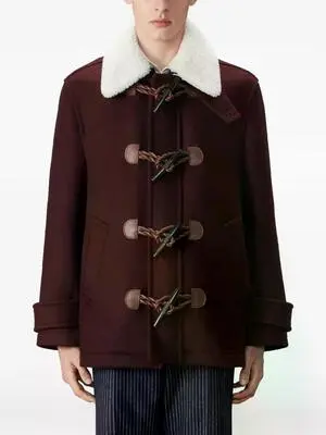 Thom Browne Double Face Melton Wide Shoulder Shell Coat