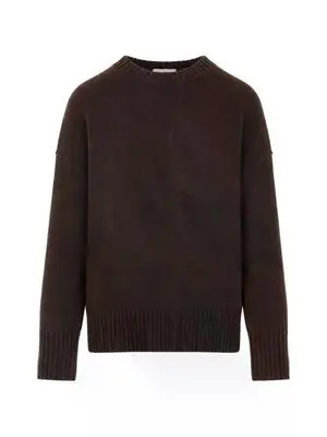ALLUDE Ribbed-trim Crew-neck Sweater