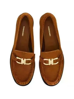 FERRAGAMO Gancini Ornament Moccasins - Brown