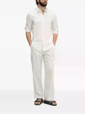Armani Exchange Logo-embroidered Long-sleeve Shirt