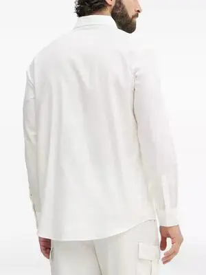 Armani Exchange Logo-embroidered Long-sleeve Shirt