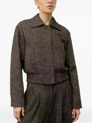 BOSS Bomber-style Jacket In Herringbone Fabric