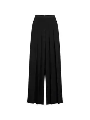Karl Lagerfeld Pleated Wide-leg Trousers - Black