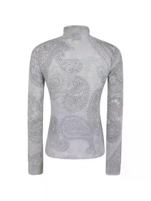 Emporio Armani Alpaca Paisley Print High Neck Sweater