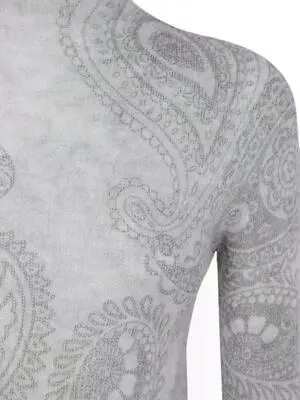 Emporio Armani Alpaca Paisley Print High Neck Sweater