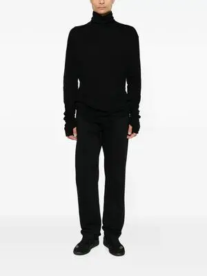 THOM KROM High-neck Raw-edge Jumper - Black