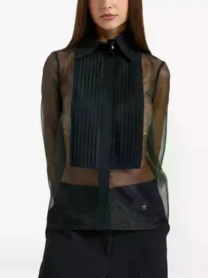 Elisabetta Franchi Sheer Pleated Shirt