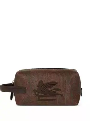 Etro Paisley Pegasus Wash Bag - Brown
