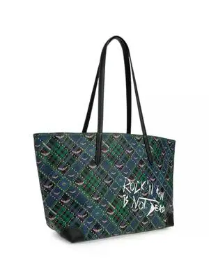 Zadig&Voltaire Check-print Slogan-print Tote Bag