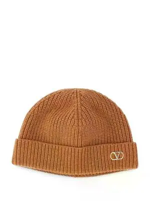 Valentino Garavani Vlogo Ribbed Beanie Hat
