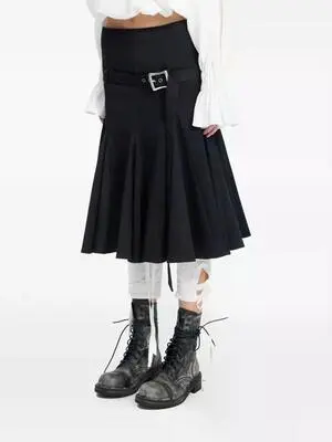 ANN DEMEULEMEESTER Helma Belted Pleated Midi Skirt