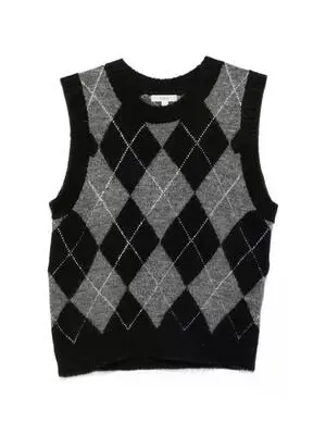 YERSE Argyle Knit Sweater Vest
