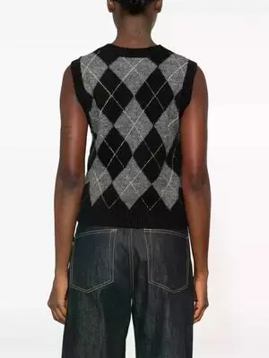 YERSE Argyle Knit Sweater Vest